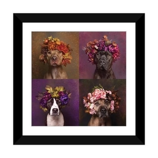 iCanvas "Pit Bull Flower Power, Brenda, Chopper, Suzie And Sweetie" by ...
