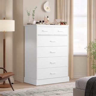 Chest of 6 Drawers Large Capacity Storage Cabinet Dresser Bedroom - Bed ...