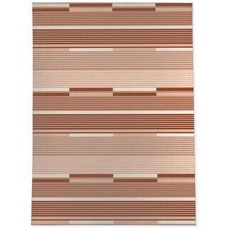 RETRO COLOR BLOCK STRIPE RUST Outdoor Rug By Becky Bailey - Bed Bath ...