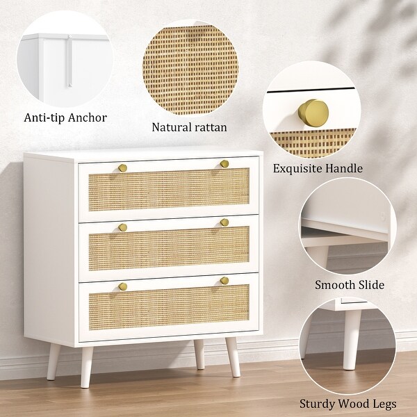 White and natural chest of drawers store