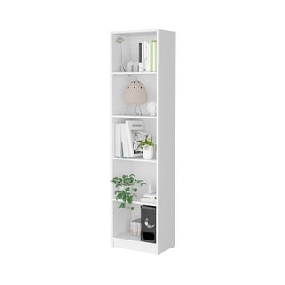 White 5-Shelf Slim Bookcase - Bed Bath & Beyond - 41666288
