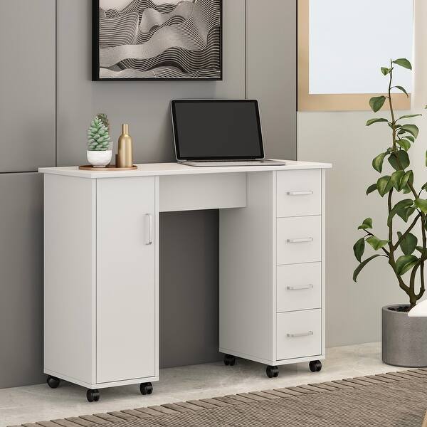 MDF Computer Desk with Drawers - Spacious Work Area for Home Office ...