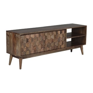 Fairview 57-inch Hex Inlay Media Console in Mango Wood - Bed Bath ...
