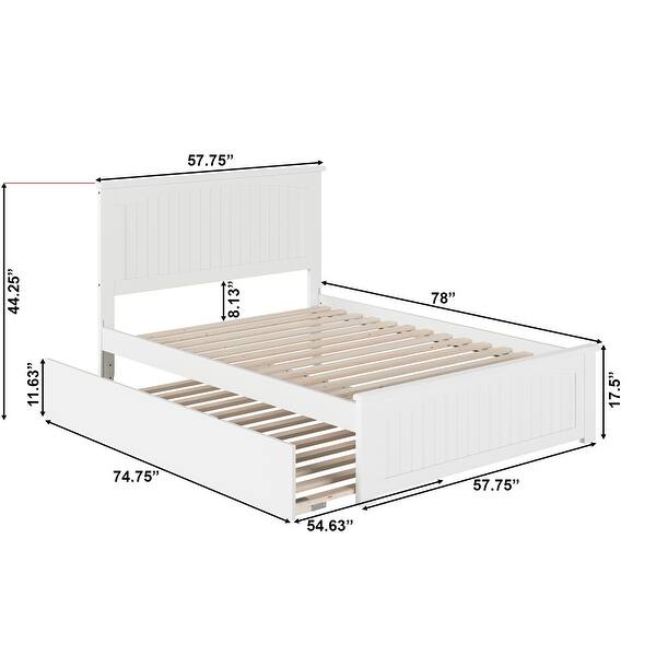 Nantucket Full Platform Bed with Footboard with Full Size Trundle Bed ...