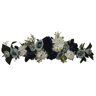 32" Peony Rose Hydrangea Swag - Blue - 32 Inches - Bed Bath & Beyond ...