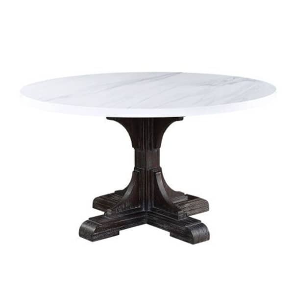 Espresso dining table solid wood Gerardo table round shape table - Bed ...