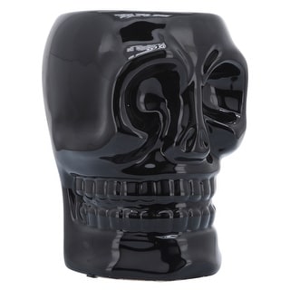 Sagebrook Home Ceramic Skull Vase Contemporary Gothic Decorative Skull ...