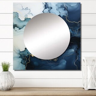 Designart "river embrace" Forest River Wall Mirror - Landscapes Square ...
