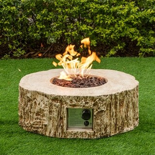 Exterior Faux Stone Propane Fire Pit For Outdoor Garden Backyard - Bed ...