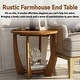 COZAYH Rustic Farmhouse End Table with Storage Shelf, French Country Accent Side Table, Round ...