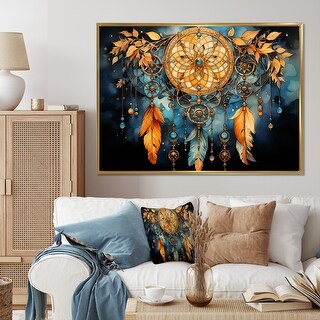 Designart "Native Art Dreamcatchers Embrace I" Native American Framed ...
