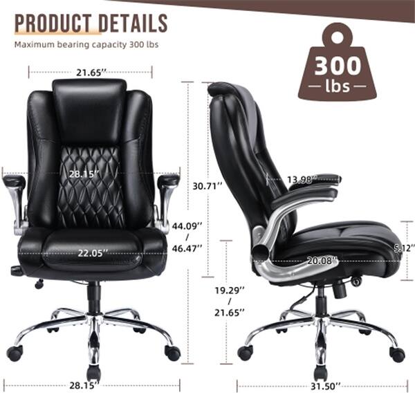 High Back Thick Padded Office Chair with Lifting Headrest - Bed Bath ...