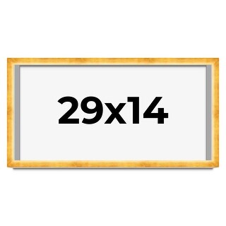 29x14 Shadow Box Frame Gold | 1.625 Inches Deep Real Wood Traditional ...