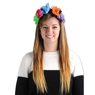 Club Pack of 12 Multi-Colored Day Of The Dead Floral Party Headbands ...
