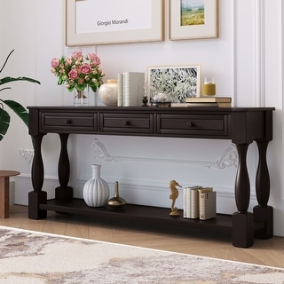 Mediterranean Console Table with Extra-Thick Design, 3 Drawers and ...