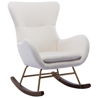 Modern Rocking Chair Wingback Living Room Accent Chair Sherpa Rocker ...