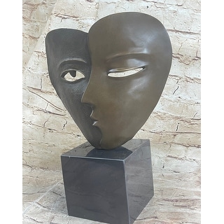 Pico Dual Face Mask Bronze Statue Sculpture Surreal Modern Art Deco 13 ...