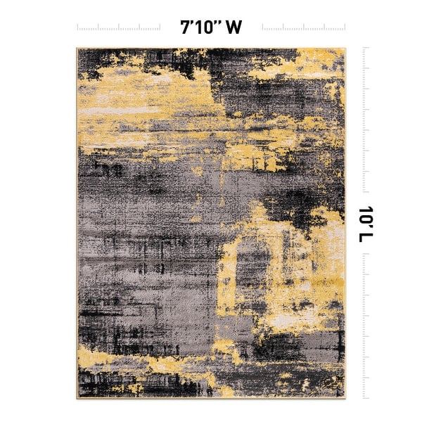World Rug Gallery Modern Abstract Design Black Area Rug - Bed Bath ...