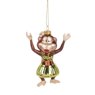 4" Glass Hula Monkey Ornament - Bed Bath & Beyond - 40392093