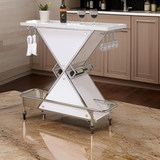 Contemporary Bar Unit with metal frame, White - Bed Bath & Beyond ...