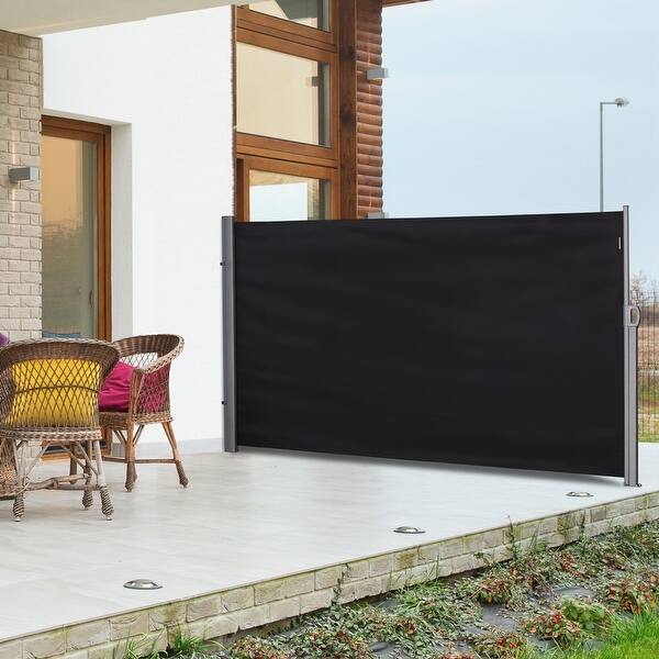 Outsunny Retractable Folding Side Awning Patio Outdoor Privacy Screen ...