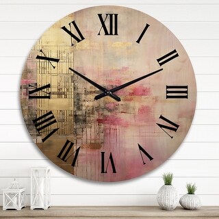 Designart "Allure Boho Chic In Vintage Pink Gold II" Abstract Cubism ...