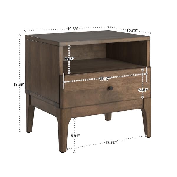 Ozan Walnut Finish 1-drawer Nightstand by iNSPIRE Q Modern - Bed Bath ...