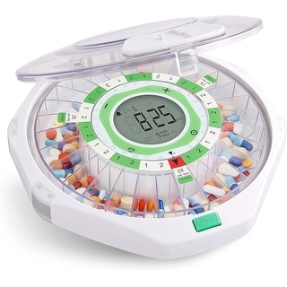 LiveFine 28-Day Automatic Pill Dispenser Frosted Lid with Upgraded LCD ...