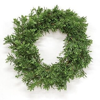 22" Heritage Dark Boxwood Green Wreath with Brown Twig Base - 11” in ...