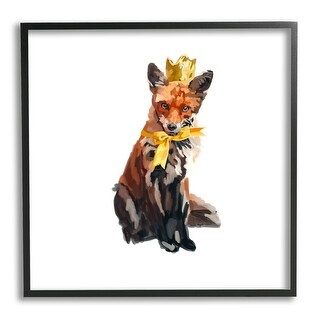 Stupell Royal Fox with Crown Framed Giclee Art Design by Amelia Noyes ...