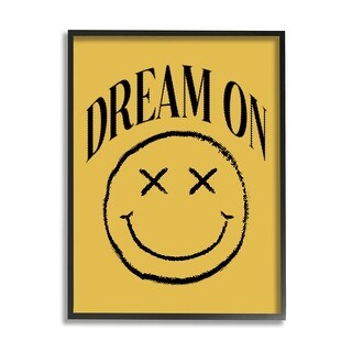 Stupell Dream On Yellow Smiley Frame Wall Art design by House of Lulu ...