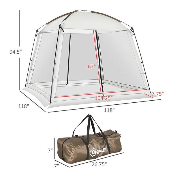Outsunny 10' x 10' Screen House Room, UV50+ Screen Tent with 2 Doors ...