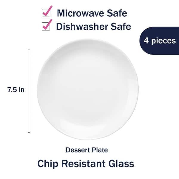 Luminarc Divali White Glass Plates Set of 4 - Bed Bath & Beyond - 40295234