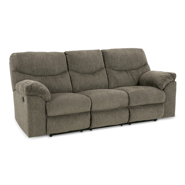 93 Inch Dual Side Manual Reclining Sofa, Pull Tab Mechanism, Gray Brown ...