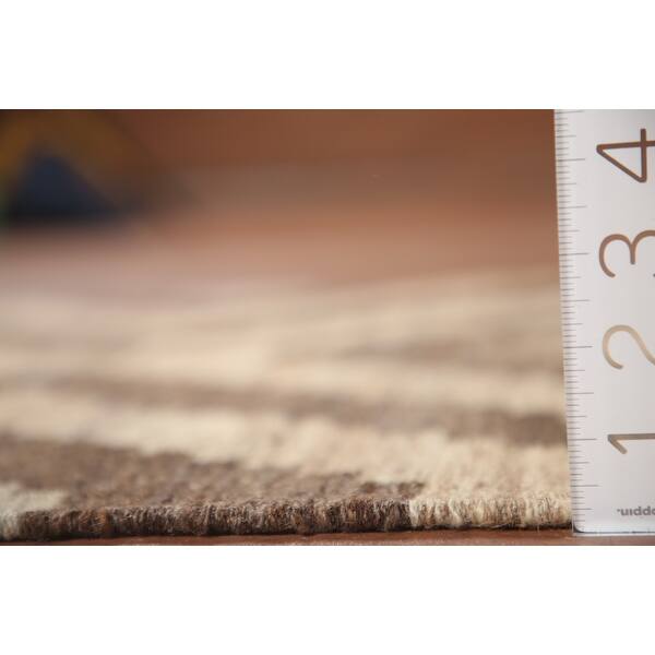 Brown Reversible Kilim Brown Runner Rug Hand-woven Wool Carpet - 2'8"x ...