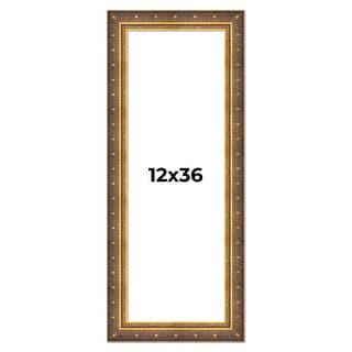 12x36 Frame Gold Real Wood Picture Frame inches Interior Frame Depth 1 ...