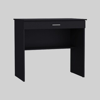 Compact Writing Desk with Storage Drawer and Lower Shelf, 31.5" Wide ...