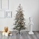 6.5' Flocked Manchester Spruce Christmas Tree with 300 Lights - Green ...