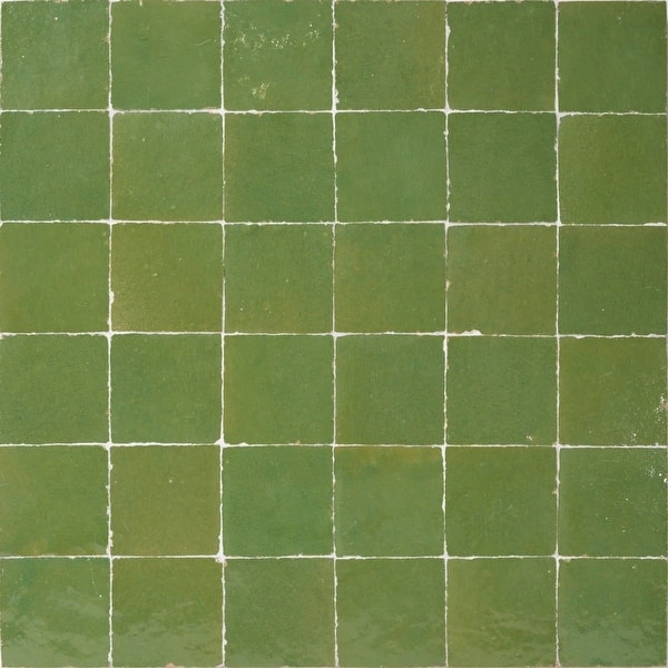 Handmade Solid Moss Green Mosaic Tile,12x12x0.5 in, Pack of 6 - Bed ...