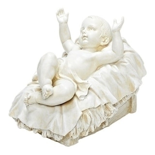 13" Off White Baby Jesus Christmas Outdoor Garden Nativity Statue - Bed ...