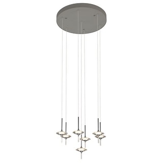 PageOne Lighting Light-Year 7 Head Chrome Finished LED Chandeliers ...