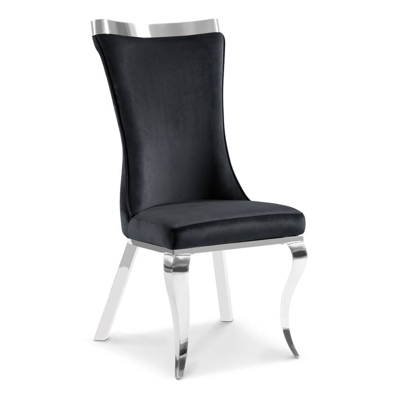 Furniture of America Thaddeus Glam Velvet High Back Side Chair (Set of ...