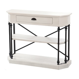 StyleCraft 3-tier Single Drawer Antique White Clipped Corner Console ...