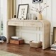 Arc Round Edge Console Table with Open Storage & 2 Drawers, Entryway ...