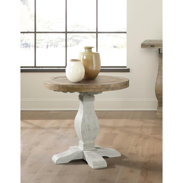 Napa 26" Wide Solid Wood Round End Table - Overstock - 31030299