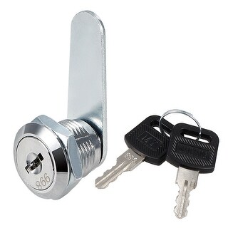 5/8" Cylinder Length Zinc Alloy Chrome Plated Cam Lock w Key, Keyed ...