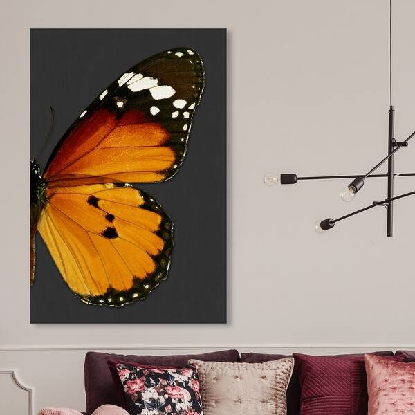 Oliver Gal 'Monarch and Gray Butterfly II' Animals Wall Art Canvas ...