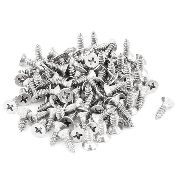 4.2mm x 13mm Flat Head Phillips Self Tapping Screw Fasteners Silver ...
