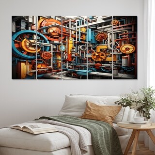 Designart "Constructivism Industrial Symphony II" Constructivism Metal ...