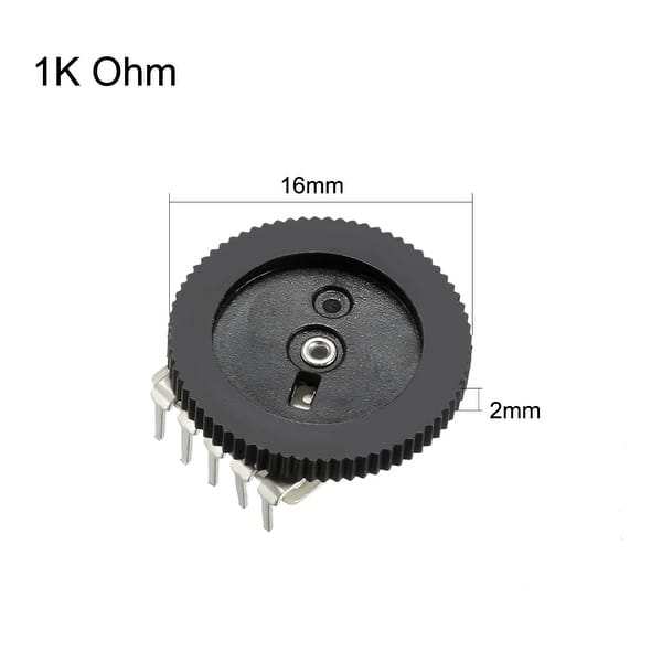B102 16x2mm 1K Ohm Dial Taper Volume Wheel Duplex Potentiometer - B102 ...
